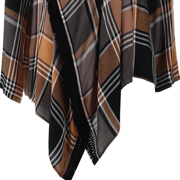 Colleen Lopez | Jackets & Coats | Colleen Lopez Brown Plaid Tassel Open ...